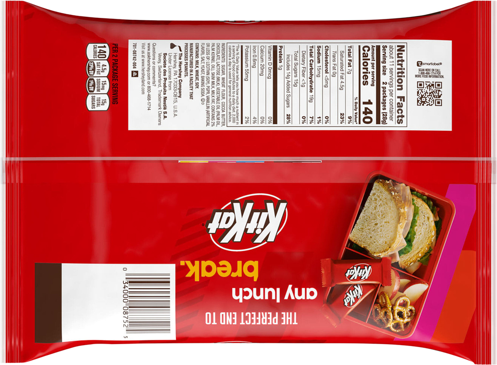 Kit Kat Calories Fun Size Kit Kat Crisp Wafers, In White Chocolate,